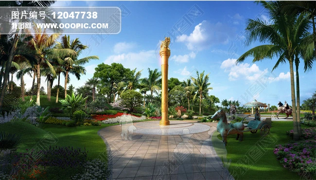 公园景观小品设计效果图3D素材下载 - 编号12047738 - 我图网3D模型库