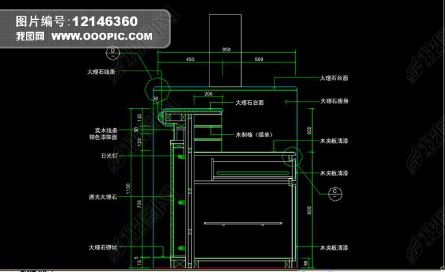宾馆酒店服务台接待厅施工详图下载-编号12146360--我图网