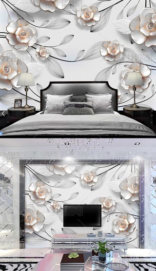 浮雕树叶玫瑰花专题模板-浮雕树叶玫瑰花图片素材下载-我图网