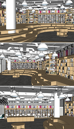 图书馆su模型设计专题模板-图书馆su模型设计图片素材下载-我图网