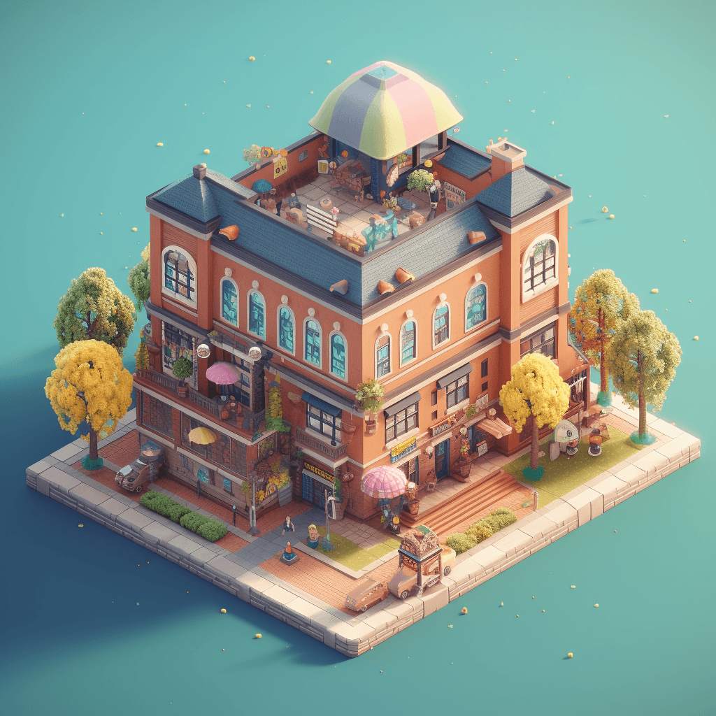 AIGC卡通休闲游戏场景界面C4D立体3D学下载-编号30180154--我图网