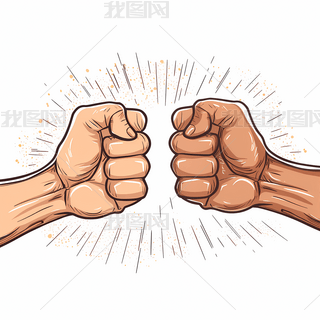 手绘碰拳专题模板-手绘碰拳图片素材下载-我图网