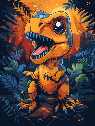 三角龙恐龙化石简笔画专题模板-三角龙恐龙化石简笔画图片素材下载-我图网